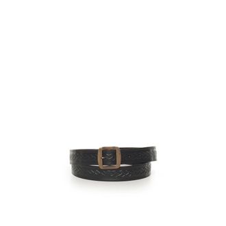 Dsquared2 Homme, Accessoires, Noir, Taille: 105 CM Ceinture en Cuir Tressé Noir Italie