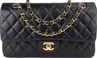 Chanel Crossbody Bags - Chanel Quilted Lambskin 24K Gold Double Flap Cross - Gr. unisize - in Schwarz - f&uuml;r Damen