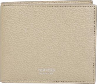 Tom Ford Homme, Accessoires, Beige, Taille: ONE Size Portefeuille Bifold Classique en Cuir Grain&eacute;