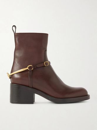 Chlo&eacute; Bottines En Cuir &Agrave; Ornements Dakota - Marron