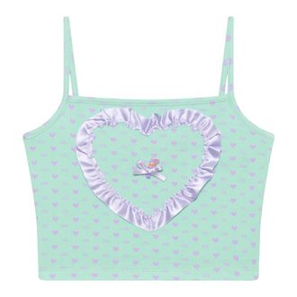 GCDS Polly Pocket All Over Slim Top - - Tops - Damen - Gr&uuml;n - L