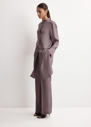 Mango Chemise col mao rose pastel - Femme - XS-S - MANGO