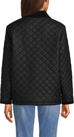Lands End Gesteppte Wachsjacke aus Baumwolle, Damen, Größe:36-38 regular, Schwarz, Baumwoll-Mischung/Polyester-Mischung, by Lands End