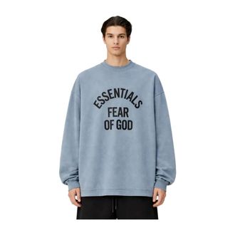 Fear of God Homme, Sweatshirts et sweats &agrave; capuche, Bleu, Taille: XL Campus 90s Long Sleeve Tee