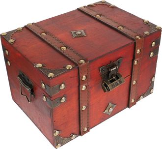 Valiclud Vintage Holz Aufbewahrungsbox Mit Schloss Robuste Desktop Kiste Für Schmuck Und Kleinteile Dekorative Antike Stil Holzkiste Für Zuhause Büro Schlafzim