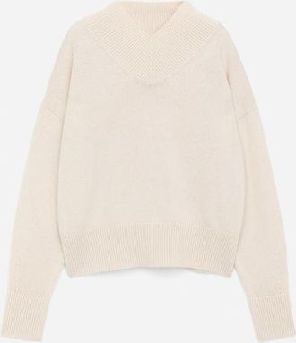 Arket Wollpullover Mit V-Ausschnitt -Wei&szlig;