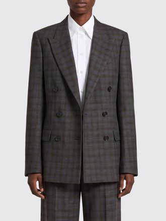 Dries Van Noten Zweireihiger Blazer aus Wolle mit Prince-of-Wales-Karo und Revers