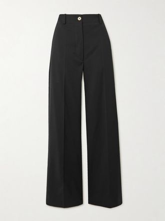 Patou Pantalon Large En Serge De Laine Mélangée Iconic - Noir