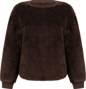 Hunkem&ouml;ller Hunkem&ouml;ller Lang&auml;rmeliges Fluffy-Fleece-Top - Cocoa Brown - XL