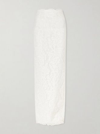 CHRISTOPHER ESBER Jupe En Dentelle Et En Satin De Soie Reverie - Blanc