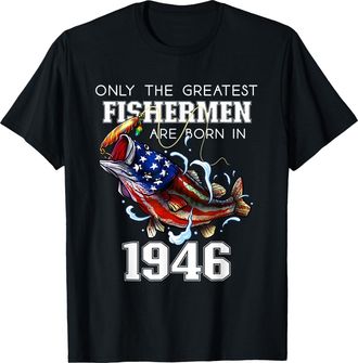 BDAZ 80. Geburtstag 1946 Fisherman Barsch Angeln 80 Jahre alt T-Shirt
