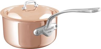 Bloomingdale's M6S Stielpfanne mit Deckel, 6-lagig, poliertes Kupfer und Edelstahl, Griff aus gegossenem Edelstahl, geeignet f&uuml;r alle Herdarten, 3,4 qt, hergestellt 