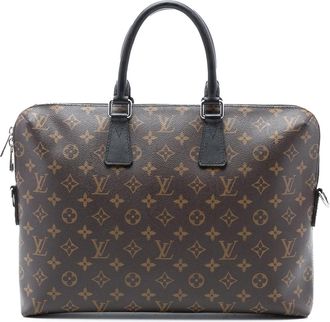Louis Vuitton Crossbody Bags - Monogram Macassar Porte Documents Jour - Gr. unisize - in Braun - f&uuml;r Damen