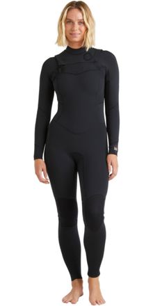 Billabong Salty Dayz Natural Neoprenanzug f&uuml;r Damen, 4/3 mm Brust-Rei&szlig;verschluss, Schwarz