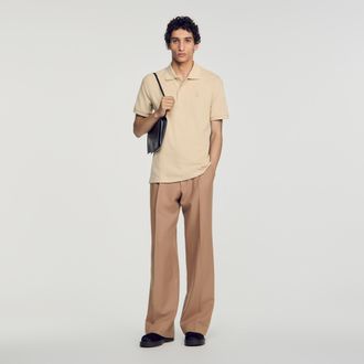 Sandro Polo aus Baumwolle mit Lederlogo