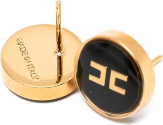 Elisabetta Franchi Femme, Accessoires, Noir, Taille: ONE Size Boucles doreilles avec logo