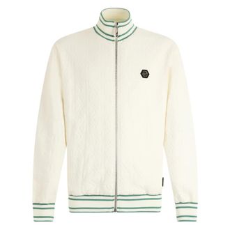 Philipp Plein Trainingsjacke Jacquard Monogram - - Sweatshirts & Hoodies - Herren - Wei&szlig; - L