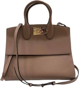 Ferragamo Pre-owned Studio Soft Leather 2way Bag - Femme - Pre-owned - Brun - Taille: ONE Size