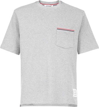Thom Browne T-Shirt mit aufgesetzter Tasche - Grau