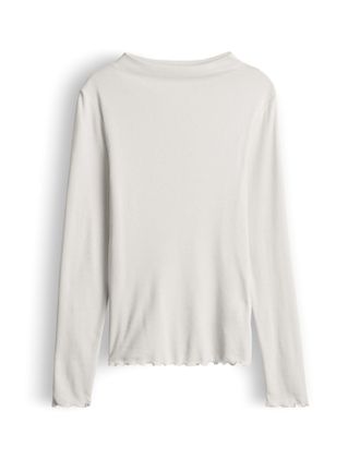 OPUS Damen Langarmshirt | SONINCHEN Slim Rippshirt aus weichem Jersey Milk, 40