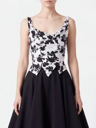 Vivienne Westwood Sunday Bustier-Top aus Baumwolle mit Blumendruck und Drapierung