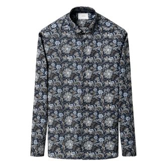Eton Chemise Twill &agrave; Imprim&eacute; Floral Bleu - Homme - Chemises - Multicolore - Taille: 5XL
