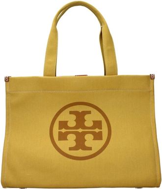 Tory Burch Logo-Stickerei Canvas-Tragetasche - - Bags - Damen - Gelb - ONE SIZE