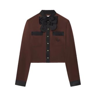Frame Denim Ritz Feminine Silk Blouse - - Blouses & Shirts - Damen - Braun - M