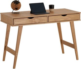 IDIMEX Schreibtisch Milo mit 2 Schubkasten, Massivholz, Eiche Farben stabil und langlebig, ideal für Home-Office, Schubladen für Stauraum