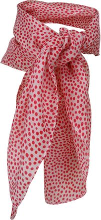 TigerTie Damen Nickituch in rot grauweiss gepunktet - Halstuch 100% Seide - 50 x 50 cm