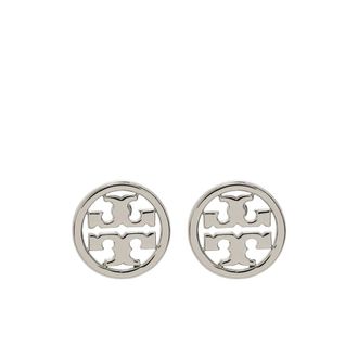 Tory Burch Femme, Accessoires, Gris, Taille: ONE Size Boucles doreilles &agrave; clou avec logo Double-T