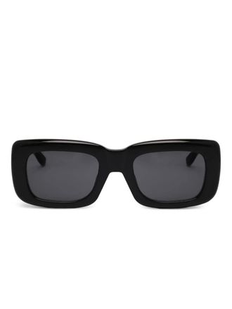 The Attico lunettes de soleil rectangulaires &agrave; logo - Noir