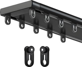 Generic 2-L&auml;ufig Gardinenschiene Vorhangschiene 1m 1.5m 2m 2.5m 3.0m 3.5m 4m 4.5m 5m, Aluminium Gardinenschiene Vorhangschiene Schienensystem Set f&uuml;r Raumteil