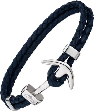 Lotus Bracelet homme Collection Urban Man Ancre cuir bleu