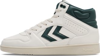 Hummel Unisex ST Power Play MID PL Sneaker, Marshmallow/RAIN Forest, 43 EU