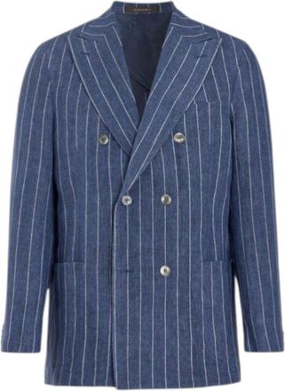 Oscar Jacobson Homme, Costumes, Bleu, Taille: 2XL Farris Patch Soft Blazer