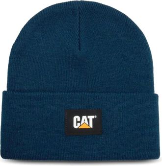 CAT Cat, Homme, Accessoires, Bleu, Taille: ONE Size Label Cuff Beanie