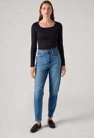 Levi's Jean Mom Taille Haute - Femme - D&eacute;lavage Moyen / Medium Indigo Worn In - 23X27