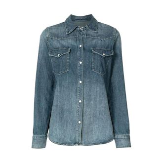 Nili Lotan Blaues Baumwollhemd mit Gestepptem Rand - - Shirts - Damen - Blau - XS