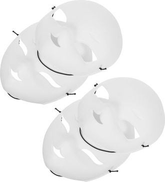 Amosfun 4 Stück Teiliges Fox Mask Weiße Lackierbare PVC Masken mit Ergonomischem Design Leichte Atmungsaktive Blanko Gesichtsmasken für Halloween Cosplay Mask