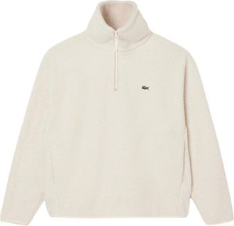 Lacoste Homme, Pulls, Blanc, Taille: XS SweaT-shirt en polaire avec col montant zippé