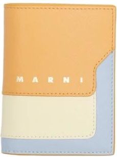 Marni Femme, Accessoires, Beige, Taille: ONE Size Portefeuille Bifold en cuir