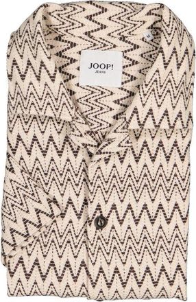Joop Herren Kurzarmhemd beige Baumwolle