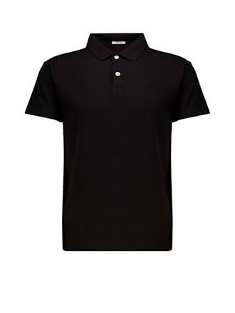 Deeluxe Polo Noir Homme en Maille textur&eacute;e, col Classique et Coupe &eacute;l&eacute;gante. Polo Merlin Regular Homme
