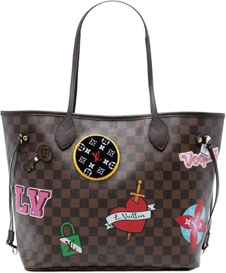 Louis Vuitton Shopper - Damier Ebene Neverfull Patches MM - Gr. unisize - in Braun - f&uuml;r Damen