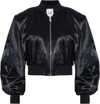 The Attico Femme, Vestes, Noir, Taille: 34 FR Blouson Bomber en Satin