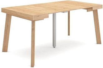 Skraut Home | Ausziehbarertisch | Multifunktionaler ausziehbarer | 160 | F&uuml;r 8 G&auml;ste | H&ouml;lzerne Beine | Moderner Stil | Eiche