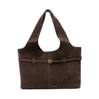 Manu Atelier Femme, Sacs, Brun, Taille: ONE Size Marron Daim D&eacute;tail Boucle Poign&eacute;es