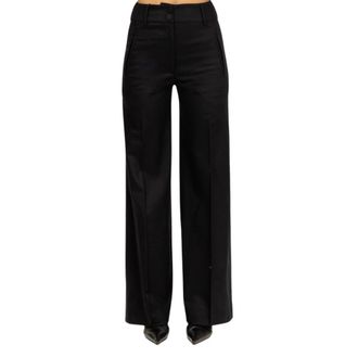 Pantaloni Torino Femme, Pantalons, Noir, Taille: 42 FR Pantalon large en flanelle noire