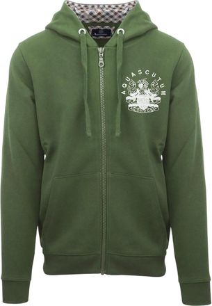 Aquascutum Hoodie mit durchgehendem Rei&szlig;verschluss f&uuml;r Herren, leger (Milit&auml;rgr&uuml;n)